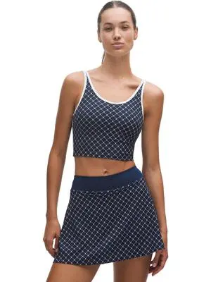 Lululemon Scoop-neck Cutout Tennis Tank Top - Net Link Club Blue Multi/white