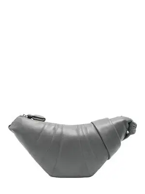 LEMAIRE Croissant Knot Leather Shoulder Bag - Grey