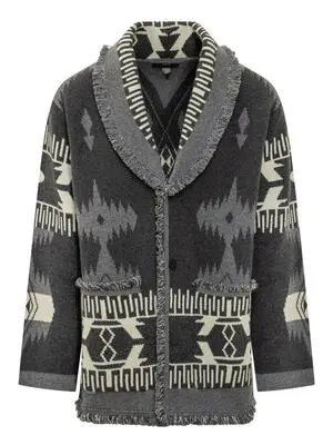 Alanui Jacquard Cashmere Cardigan - Grey