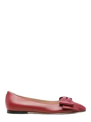 Valentino Garavani Kidskin Ballerinas With Bow Detailing - Red
