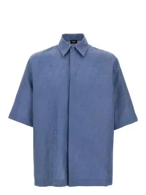 Fendi Ff-motif Short-sleeved Shirt - Blue