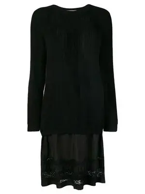 Moschino Lace-paneled Midi Dress - Black