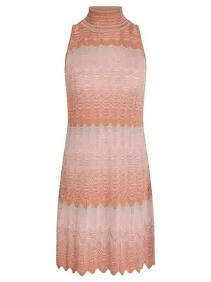 Missoni Metallic Crochet-knit Mini Dress - Baby Pink