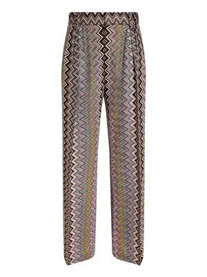 Missoni Crochet-knit Wide-leg Pants - Chocolate
