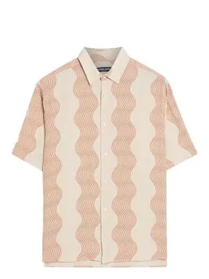 Frescobol Carioca Printed Linen Shirt - Cream