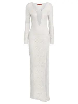 Missoni Embellished Metallic Crochet-knit Maxi Dress - Silver