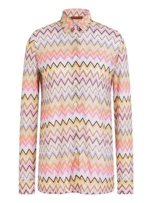 Missoni Crochet-Knit Shirt Orange