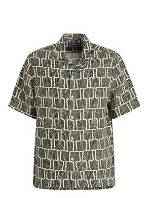 Frescobol Carioca Roberto Printed Linen Shirt - Army Green
