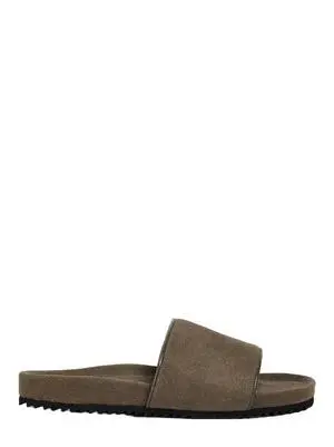 Frescobol Carioca Renato Linen-canvas Slides - Army Green