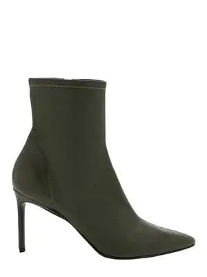 Co Stretch Leather Ankle Boots Olive
