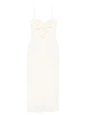 Magda Butrym Floral-appliqué Midi Dress - Neutrals