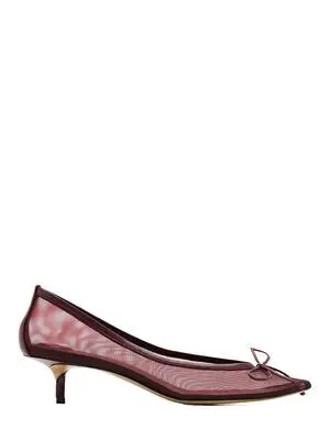 Jacquemus Tourni B Leather-trimmed Mesh Pumps - Burgundy
