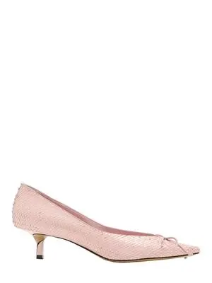 Jacquemus Tourni B Snake-effect Leather Pumps - Pink