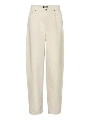 ROTATE BY BIRGER CHRISTENSEN R-embroidery Cotton Straight-leg Jeans - Neutrals