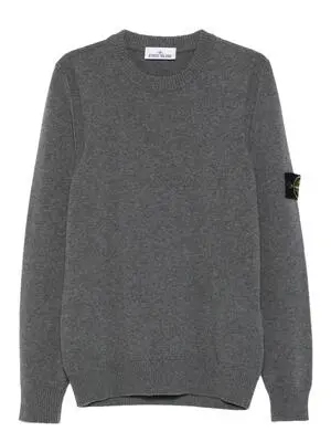 Stone Island Crew-neck Sweater With Patch - Grey
