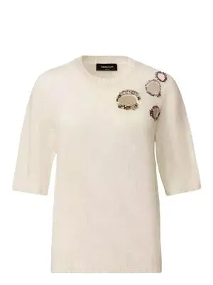 Fabiana Filippi Embellished Short-sleeved Sweater - Neutrals