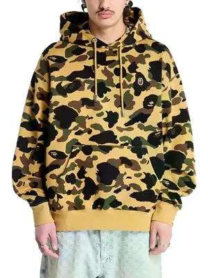 A BATHING APE Camo Jacquard One Point Hoodie - Yellow
