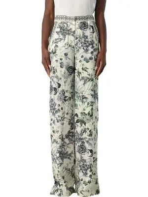 SIMONA CORSELLINI Floral-print Trousers - Neutrals