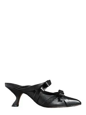 Maeve Double Bow Heeled Mules Black