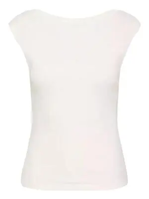 ST. AGNI Scoop-back Top - White