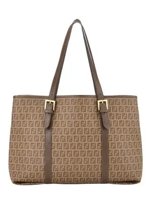 Fendi Zucchino Coated Canvas Tote - Brown