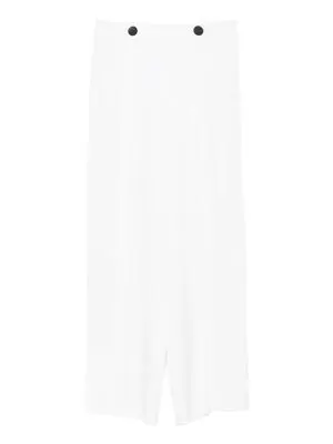 Giorgio Armani Button-fastening Silk Trousers - White