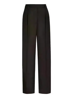 PT TORINO Pleated Straight Trousers - Black