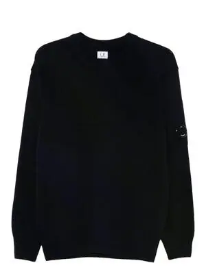 C.P. COMPANY Lens-detail Crew-neck Sweater - Blue