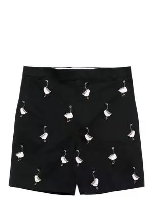 Thom Browne Embroidered Shorts - Black