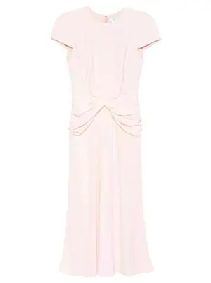 Alexander McQueen Twist-detail Midi Dress - Pink