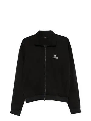 Amiri Embroidered-logo Zip Up Sweatshirt - Black