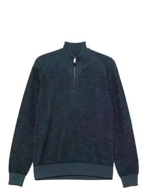 BRIONI Ribbed Zip-Neck Sweater