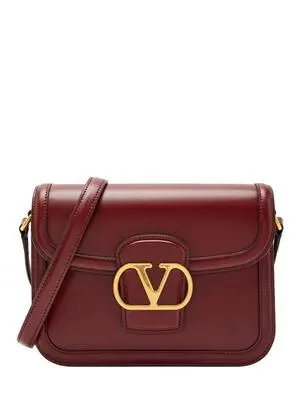 Valentino Garavani 9to5 Small Leather Shoulder Bag Burgundy