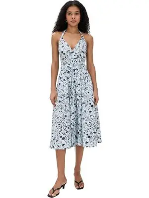 Proenza Schouler White Label Printed Poplin Ellison Dress - Frost/black