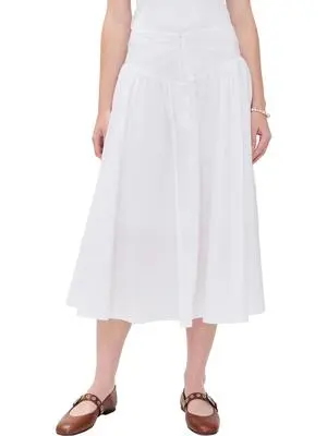 PEACHY DEN Deba Midi Skirt - Porcelain