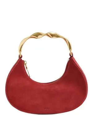 Simkhai Nixi Suede Bag With Twisted Handle - Crimson