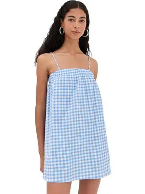 LE BOP Camille Mini Dress - Blue/white Gingham