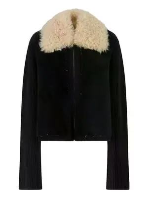 Marni Fur-collared Zip Jacket - Black