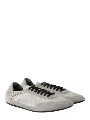 Prada Re-Nylon And Suede Elasticized Sneakers Cloudy Gray