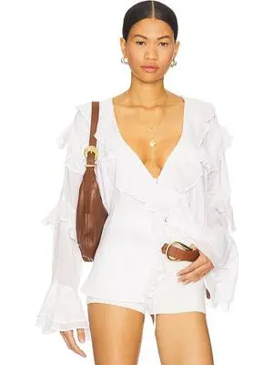 Show Me Your Mumu Joss Ruffle Top - White Voile