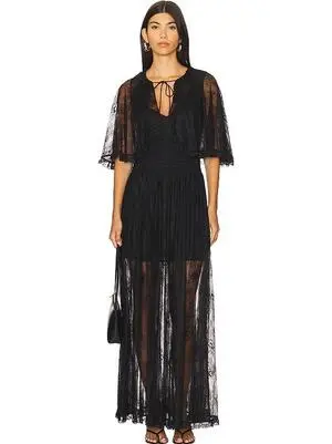 AKNVAS Tissy Lace Gown With Detachable Slip - Noir