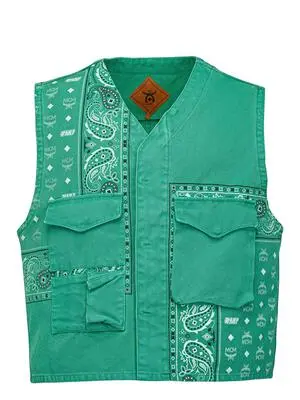 Mcm X Kasina Bandana Monogram Gilet - Washed Green
