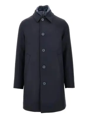 Herno Single-breasted Padded Coat - Blue