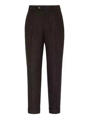 Brunello Cucinelli Pleated Wool-cashmere Blend Trousers - Brown