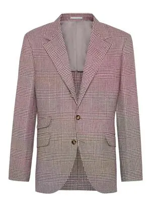 Brunello Cucinelli Checked-pattern Blazer - Red
