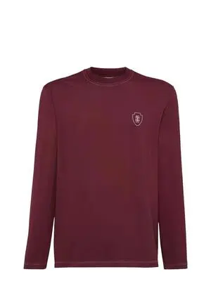 Brunello Cucinelli Logo-embroidered Long-sleeve T-shirt - Red