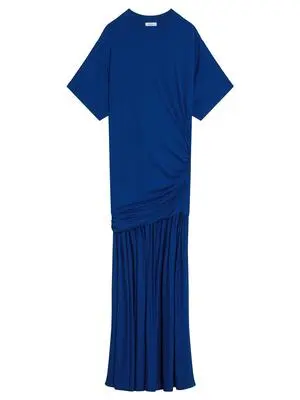 FERRAGAMO Long Dress With Draping - Blue