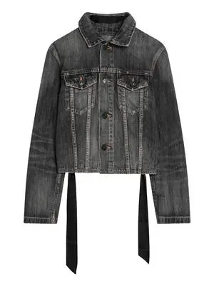 Balenciaga Denim Jacket With Laces - Grey