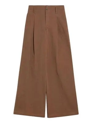 Chloé Cotton Palazzo Trousers - Brown
