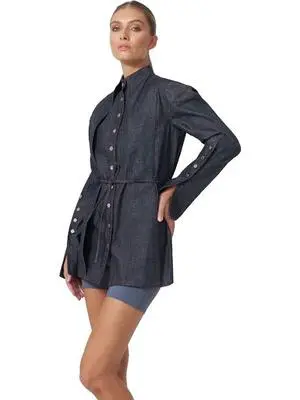 JENDUE Davidson Double Collar Shirt - Deep Blue